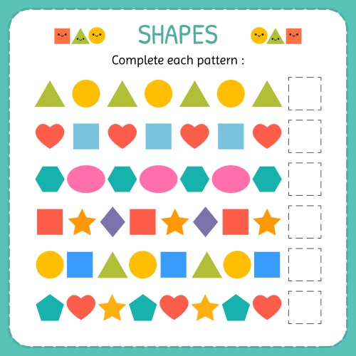 Fill the pattern educational activity for children