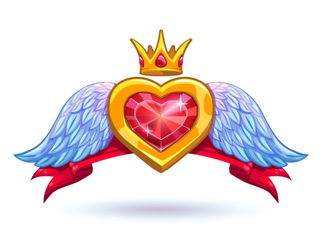 Ruby red angular heart icon Royalty Free Vector Image