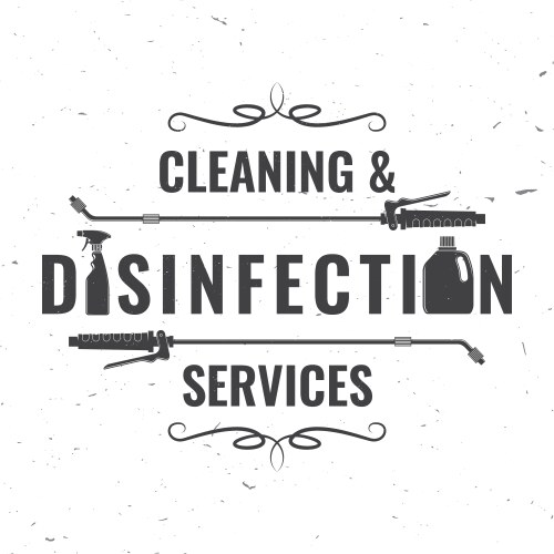Disinfection and cleaning services badge logo Vector Image