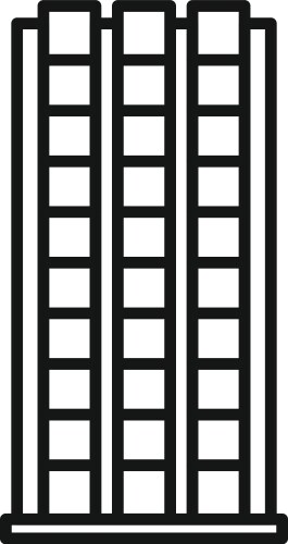 Modern office building facade showing windows Vector Image