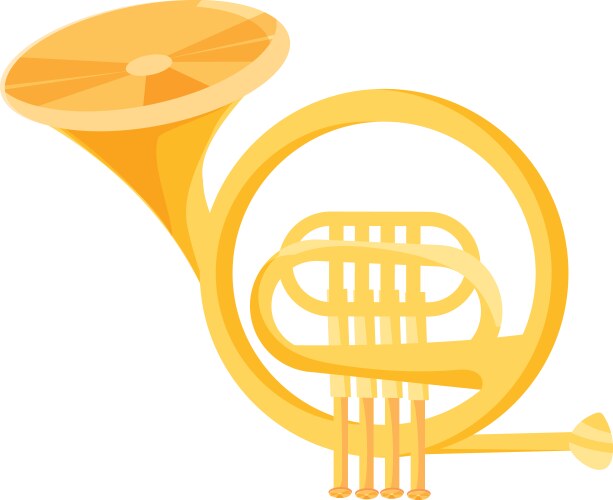 Young musician playing french horn cartoon Vector Image