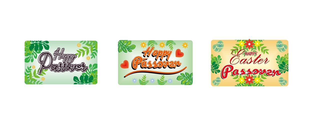 Happy passover hand lettering text with flowers Vector Image