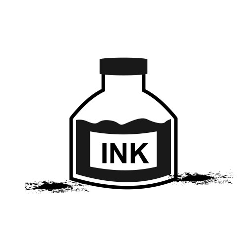 Ink bottle art doodle Royalty Free Vector Image