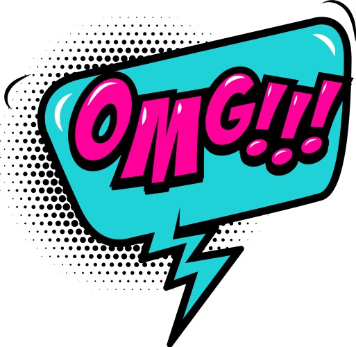 Omg comic style phrase with speech bubble Vector Image