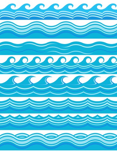 Blue transparent wave patterns Royalty Free Vector Image