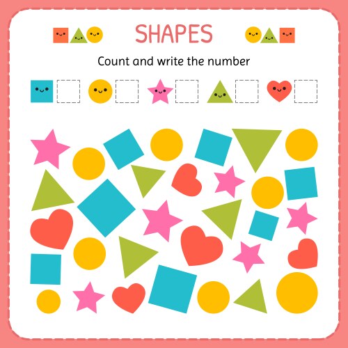 Complete each pattern learn shapes and geometric Vector Image