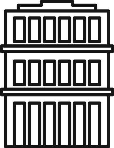 Modern city building facade with multiple windows Vector Image