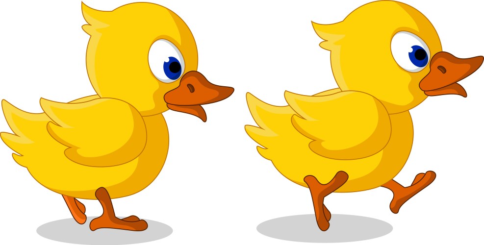 Little chick cartoon presenting Royalty Free Vector Image