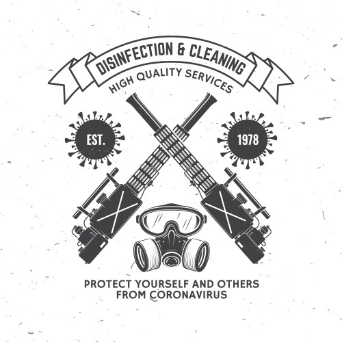 Disinfection and cleaning services badge logo Vector Image