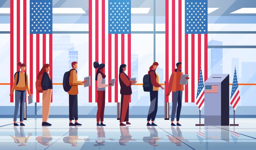 Election day concept voters casting ballots Vector Image
