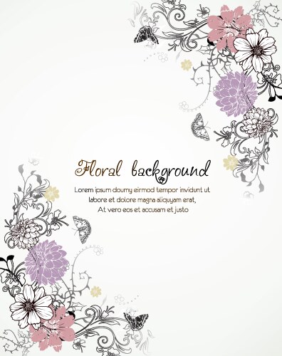 Floral card with spring flowers Royalty Free Vector Image