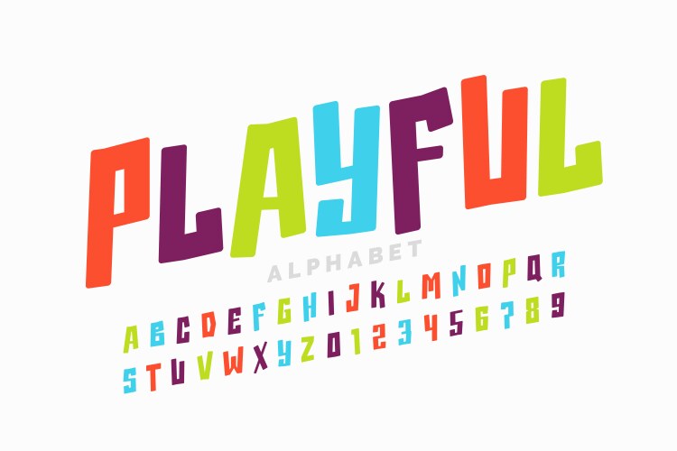 Kids style playful font Royalty Free Vector Image