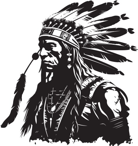 Brave heart apache face logo icon spirit Vector Image