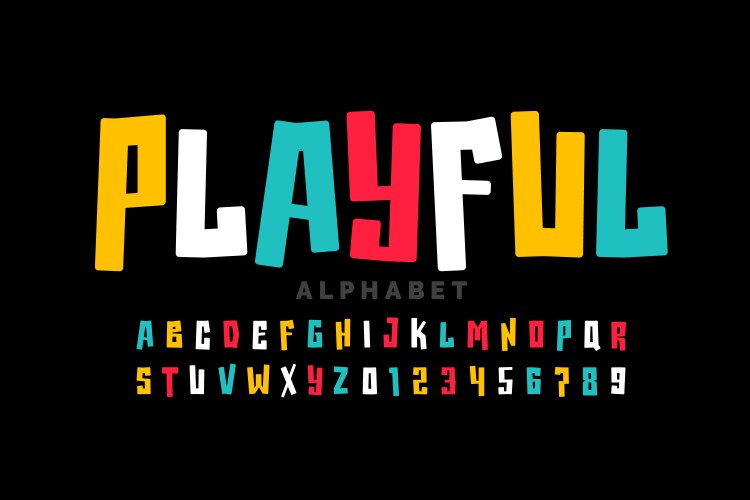 Playful marker alphabet font for poster Royalty Free Vector