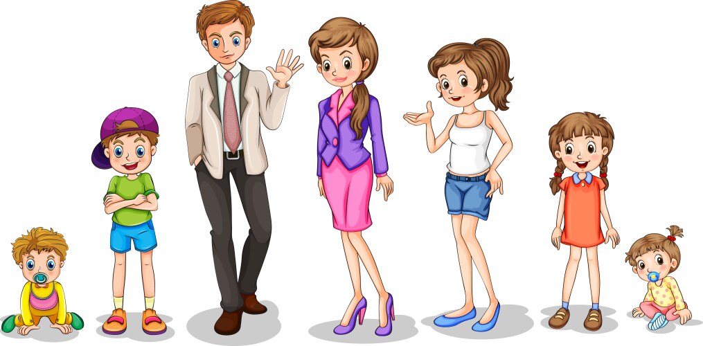 A big extended family Royalty Free Vector Image