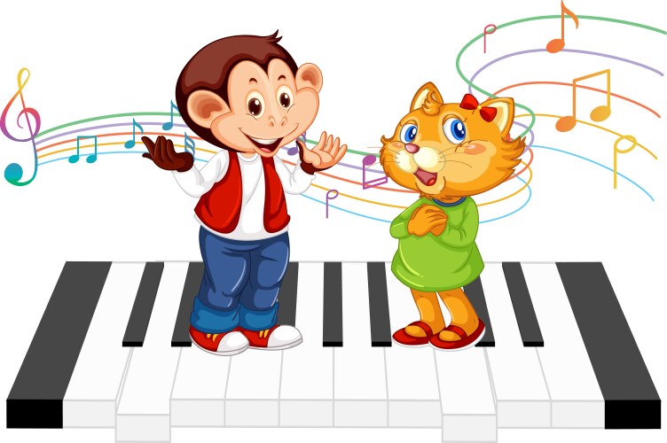 Monkey music collection retro Royalty Free Vector Image