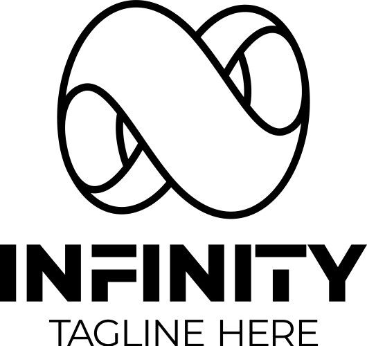 Outline infinity logo eternal limitless emblem Vector Image