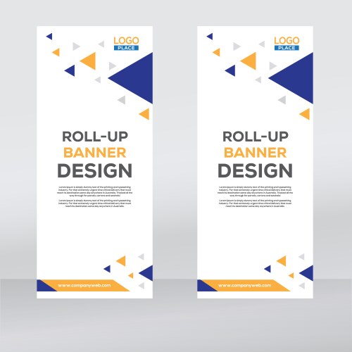 Creative roll up banner design template Royalty Free Vector