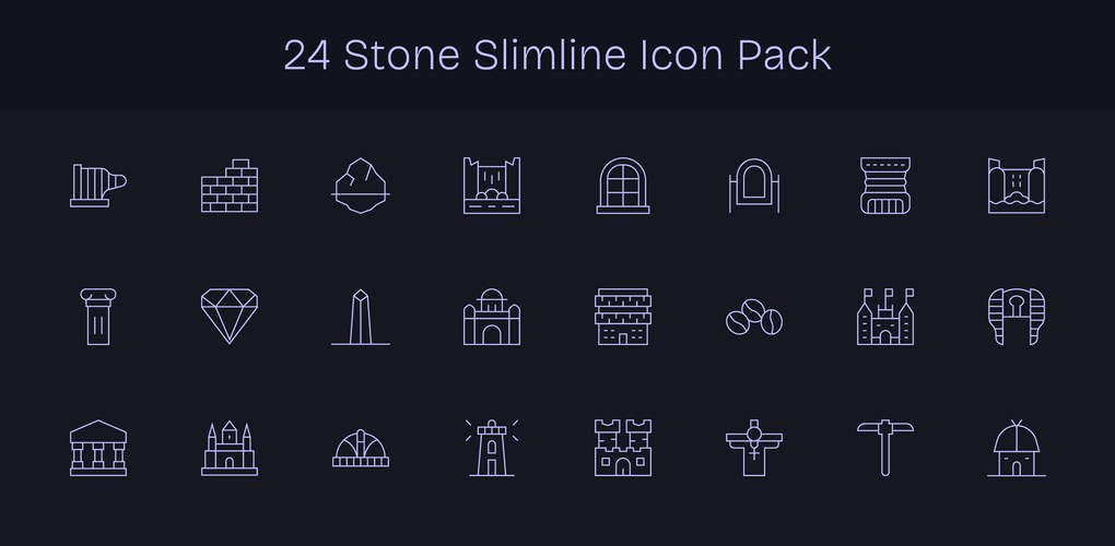 15 outline icons - stone graphics – Royalty-Free Vector | VectorStock