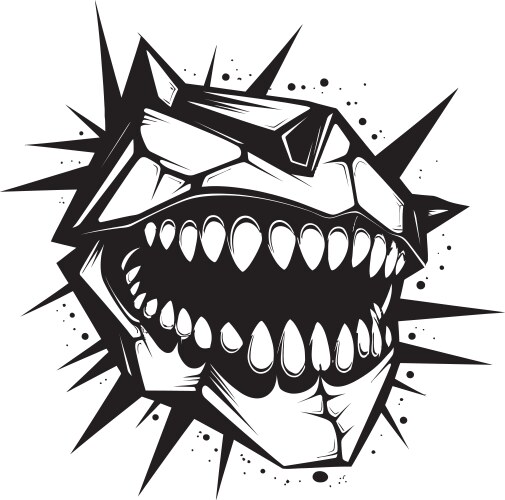 Malevolent maw black iconic creature mouth demons Vector Image