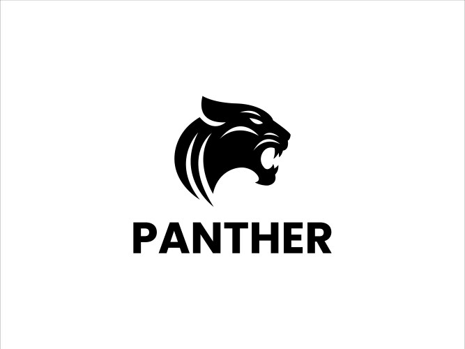 Panther logo templatepanther minimalist Royalty Free Vector