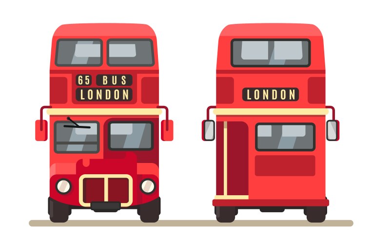 Red double deck bus Royalty Free Vector Image - VectorStock