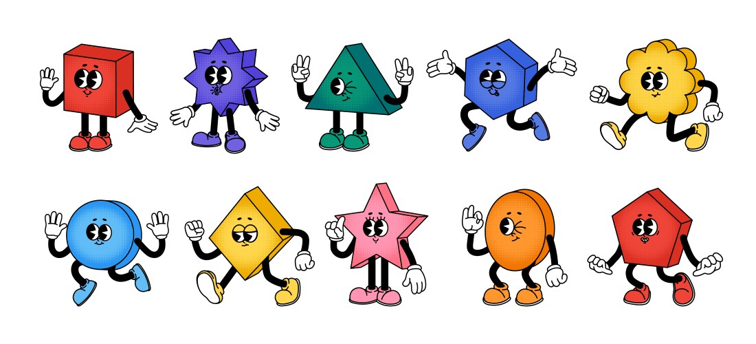 Cartoon Characters Geometric Shapes Vector Images (over 10,000)