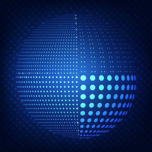 Abstract dotted particles 3d sphere Royalty Free Vector