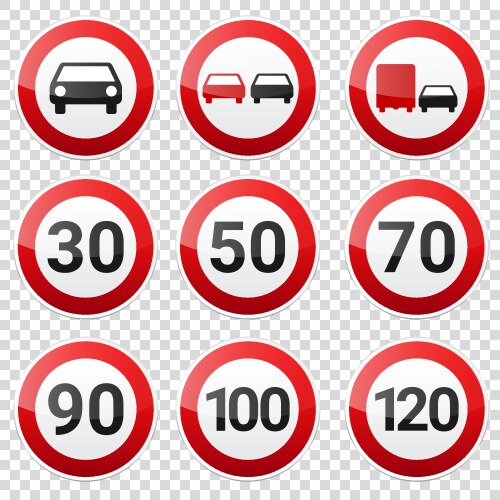 Road signs - red round Royalty Free Vector Image