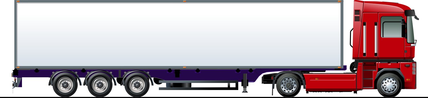 Red semi- truck with trailer Royalty Free Vector Image