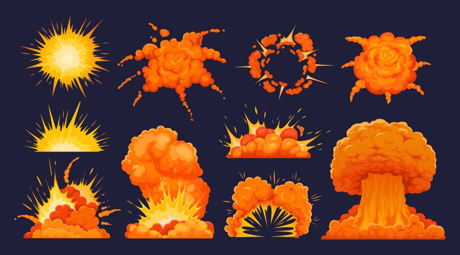 Animation explosion Royalty Free Vector Image - VectorStock