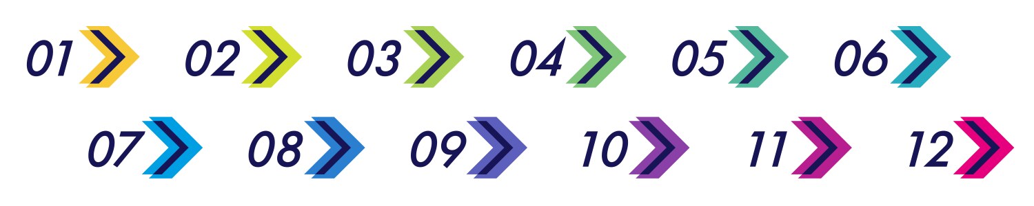 Bullet points numbers from 1 to 12 list markers Vector Image