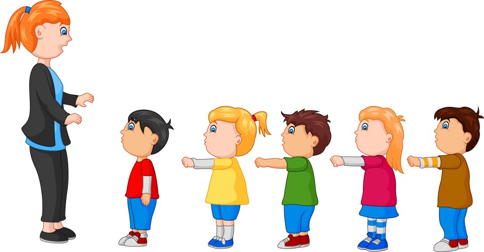 Cartoon Children Line Up Vector Images (over 560)