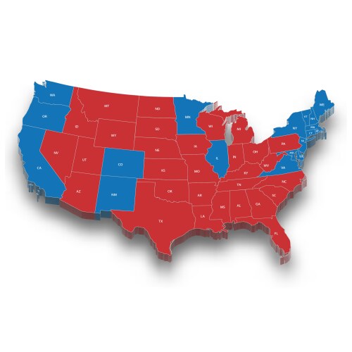 US Presidential Election Map - 2024 Royalty Free Vector