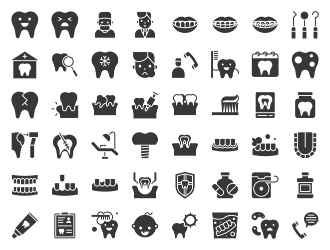 Dentist and dental clinic related icon bold line Vector Image