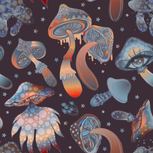 Magic mushrooms psychedelic hallucination Vector Image