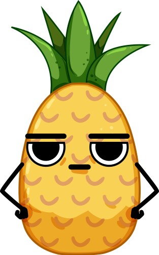 Fun pineapple character cartoon Royalty Free Vector Image