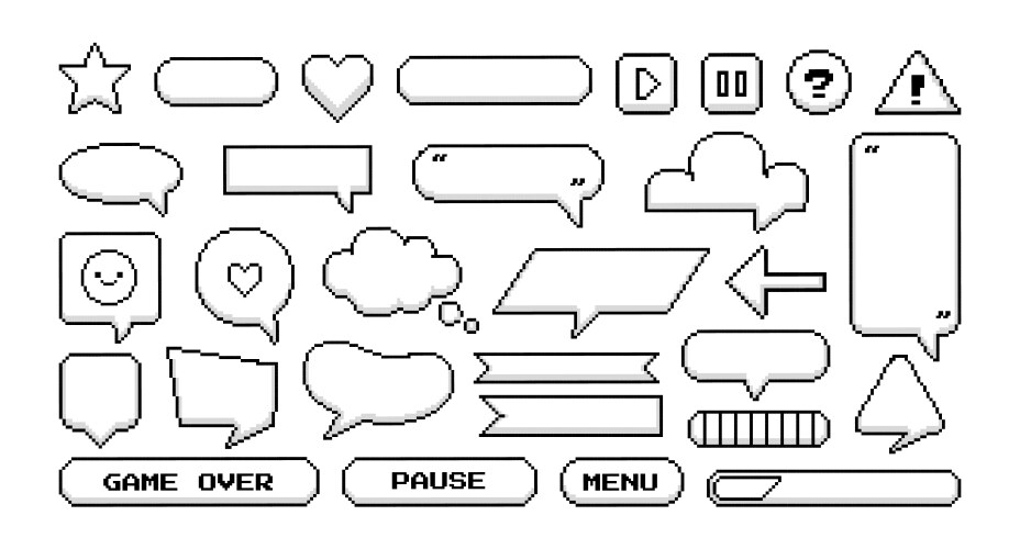 Pixel Speech Bubble Vector Images (over 2,300)