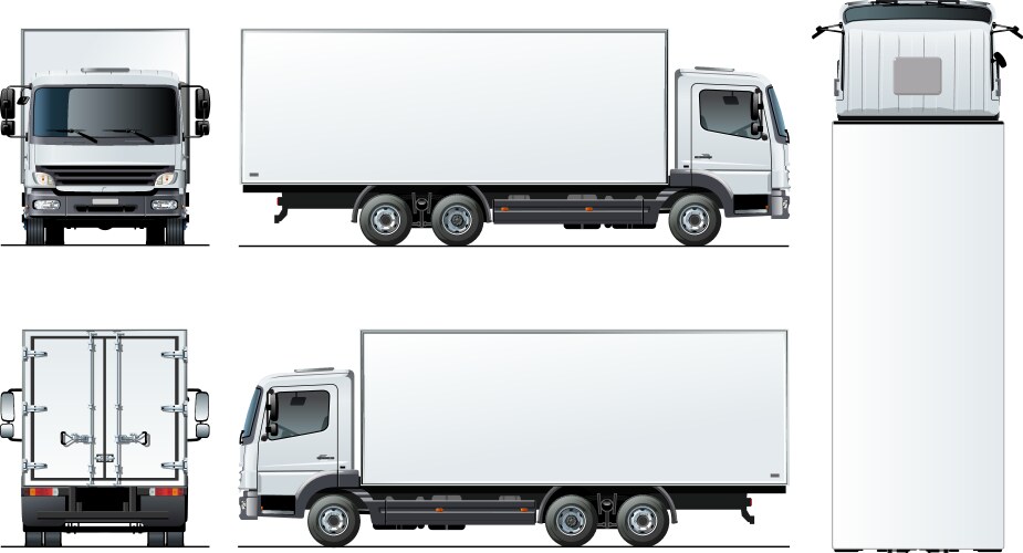 Truck template isolated on white Royalty Free Vector Image