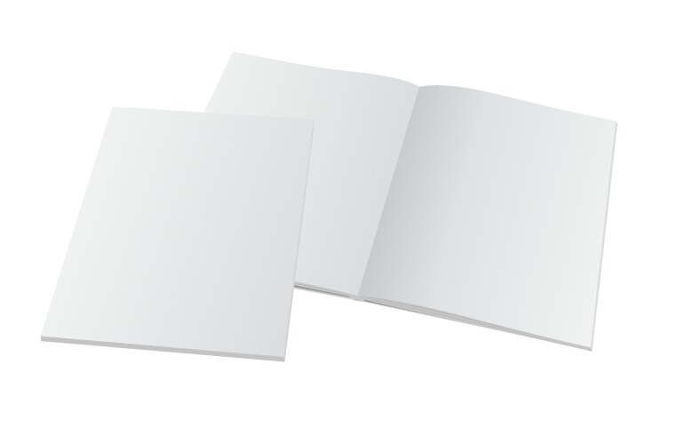 Realistic white blank book cover Royalty Free Vector Image
