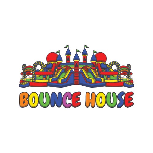 Inflatables bounce slide logo design template Vector Image