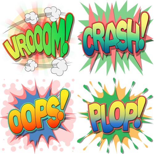 Comic book exclamations Royalty Free Vector Image