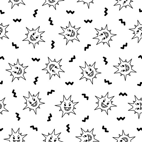 Viruses kawaii seamless pattern coloring page Vector Image