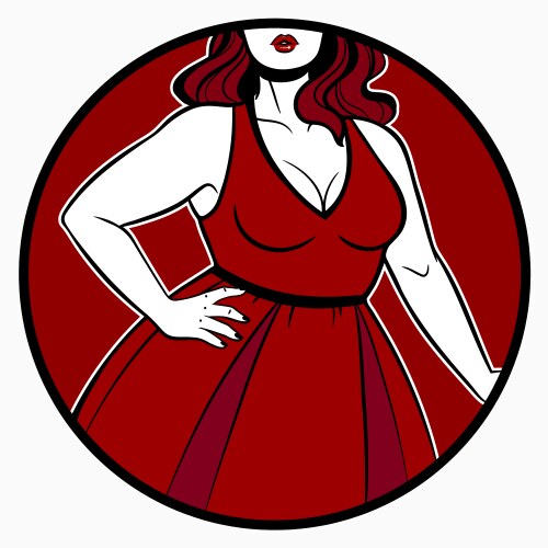 Plus size pinup girl Royalty Free Vector Image