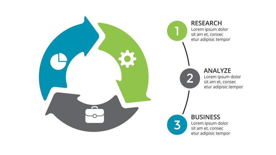 Circle arrows infographic cycle diagram Royalty Free Vector