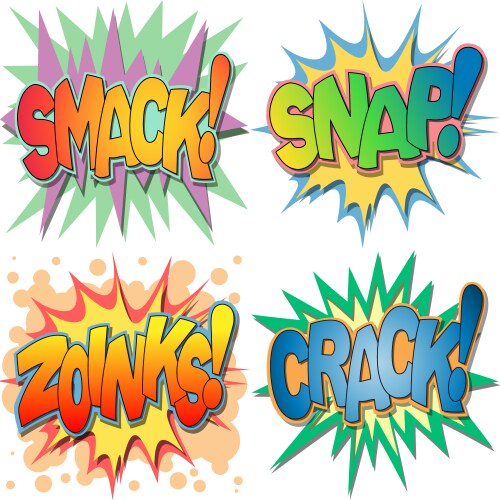 Comic book exclamations Royalty Free Vector Image