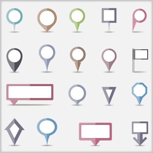 Map pins with numbers Royalty Free Vector Image