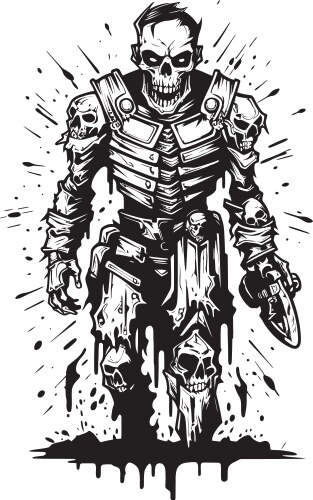 Phantom paladin zombie knight soldier black Vector Image