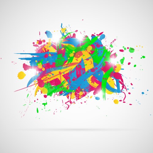 Color paint splashes gradient font Royalty Free Vector Image
