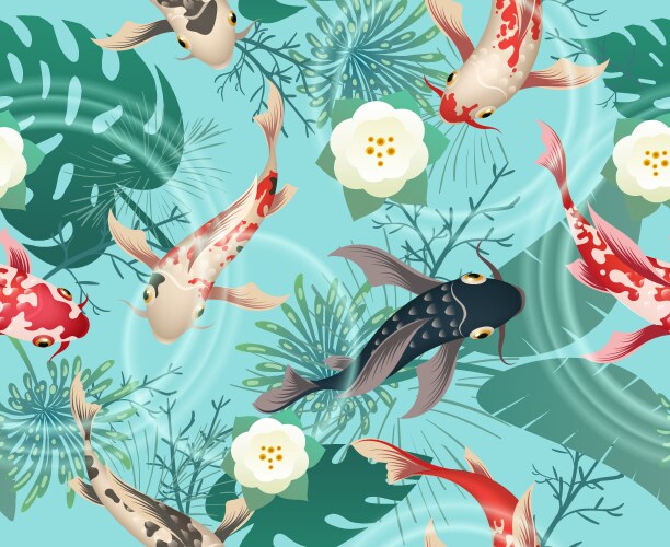 Japanese Koi Pattern Royalty Free Vector Image